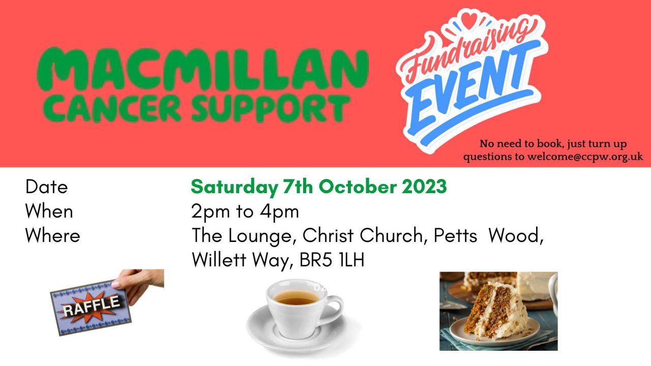 Macmillian fundraiser | Christ Church United Reformed Church, Petts Wood